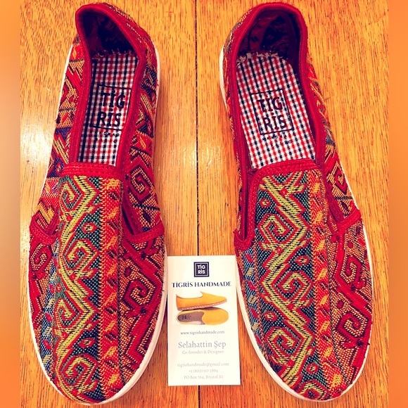 Tigris | Shoes | Tigris Handmade Fabric Shoe Rubber Sole Colorful Aztec ...